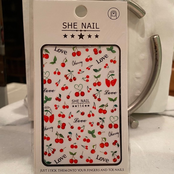 She Nail | Makeup | Nib Cherries Nail Stickers | Poshmark